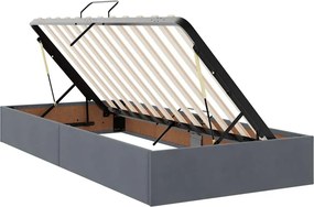 Postel s úložným prostorem a matrací Tmavě šedá 100 x 200 cm 3372130