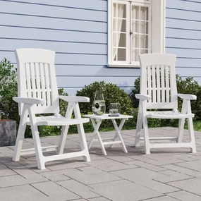 Zahradní polohovací židle 2 ks bílé PP