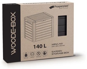 Zahradní box Prosperplast WOODEBOX antracit 140L