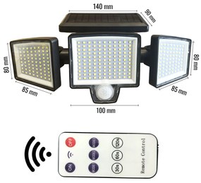 Bluegarden Bluegarden, LED solární lampa se senzorem pohybu 7W 6500K P60262, OGR-08398