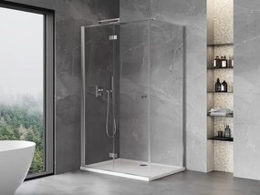 Mexen Mist-F T, 1-křídlý ​​skládací sprchový kout levý 75 x 70 cm, čiré sklo, chromový profil, 8A6T-075-070-01-00-L