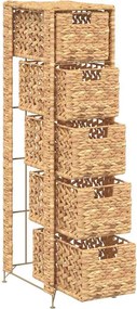 Komoda s 5 košíky, 25,5 x 37 x 100 cm, vodní hyacint 245492