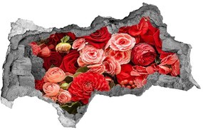 Wallmuralia Samolepící díra na stěnu Červené květiny 95x73 cm