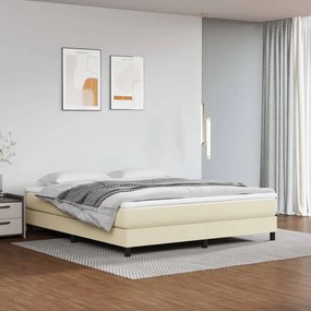 Rám postele s boxspringem krémový 160x200 cm umělá kůže 3120708