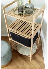 Černý/přírodní bambusový koupelnový regál 44x93,5 cm Ecori – Wenko
