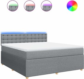 Box spring postel s matrací světle šedá 180 x 200 cm textil 3289849