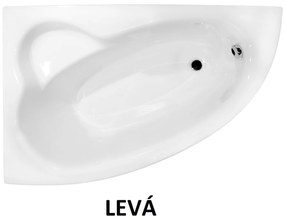 BESCO Asymetrická vana NATALIA Nožičky k vaně - Bez nožiček, Rozměr vany - 150 × 100 cm, Způsob provedení - Levé - VANNAT150L