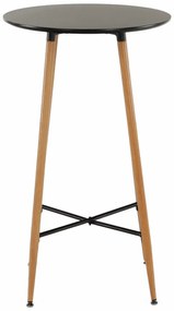 Kondela Barový stůl, černá/dub, průměr 60 cm, IMAM