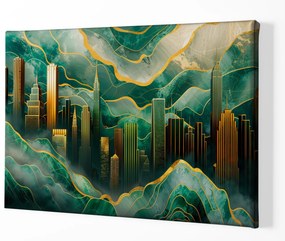 Obraz na plátně - Zlaté vlny Chicaga FeelHappy.cz Velikost obrazu: 120 x 80 cm