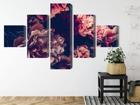 Vícedílný obraz Barevné Květiny V Retro 3D Stylu Nedostatek Nedostatek Přírodní plátno 250x150