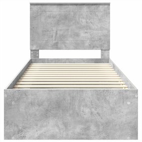 Rám postele Betonově šedá 90 x 190 cm Masivní borové dřevo 3409402