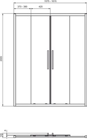 Ideal Standard i.life - Dvojité posuvné dveře 160 cm, lesklý chrom T4953EO