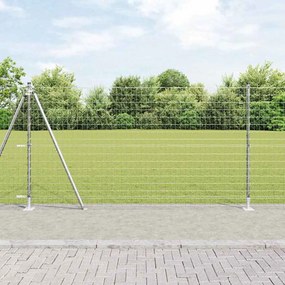 Zahradní euro plot s betonovým základem 10 x 1,2 m Stříbrná 3350993