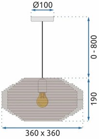 Toolight Stropní závěsné svítidlo Boho Natural APP884-1CP