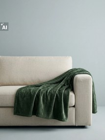Sinsay - Vánoční deka s reliéfním vzorem stromečků - zelená