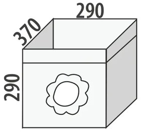 Textilní box do regálu kytka Domestav D622 barevné provedení: růžovo-šedá