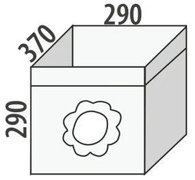 Textilní box do regálu kytka Domestav D622 barevné provedení: růžovo-zelená
