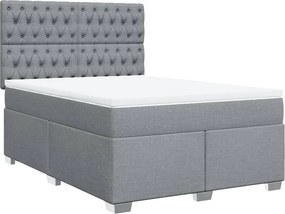 Box spring postel s matrací světle šedá 160 x 200 cm textil 3290546