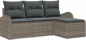 Set pohovek 4 ks Šedá polyratan 3354658