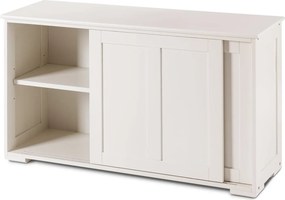 Costway Příborník kuchyňská skříňka s posuvnými dveřmi bílá/hnědá, béžový