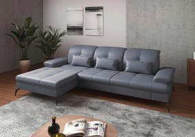 XXXLutz ROHOVÁ SEDAČKA, textil, kůže, šedomodrá Sit & More - Sedací soupravy - 000144011760