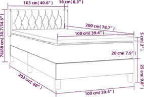 Box spring postel s matrací černá 100 x 200 cm textil 3130491