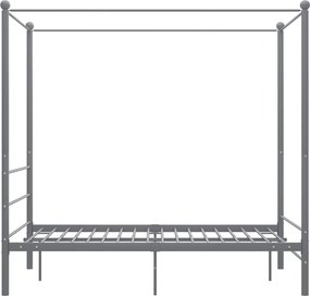 Rám postele s nebesy šedý kovový 140 x 200 cm 325062