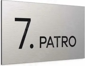 ACCEPT Označení podlaží "7. PATRO" - stříbrná tabulka - černý popis
