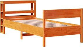 Postel bez matrace voskově hnědá 75 x 190 cm masivní borovice 3306212