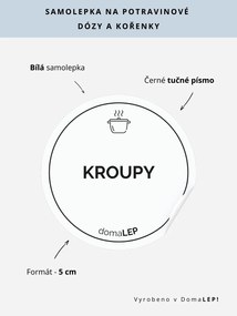 KROUPY – bílá samolepka na dózu, tučné písmo, 5 cm | DomaLEP