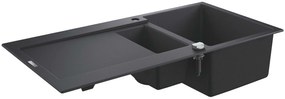Grohe - Kompozitní dřez K500 s automatickým odtokem, 100x50 cm, granitová černá 31646AP0