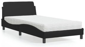 Postel s matrací Dover černá 100 x 200 cm umělá kůže 3208357
