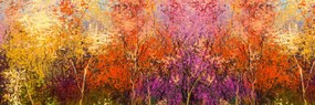 DIMEX | Fototapeta do kuchyně Barevné květinové pozadí KI-180-211 | 180 x 60 cm | vícebarevná, růžová, fialová, žlutá, oranžová