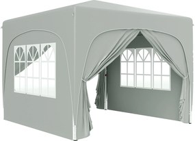 Outsunny Pavilon 3x3m, Voděodolný Stabilní Zimní Skládací Pavilon s UV Ochrannou 50+, Skládací Party Stan s 4 Bočními Panely a Taškou pro Přenášení, …