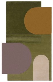 Zelený vlněný koberec 180x120 cm Lozenge - Flair Rugs