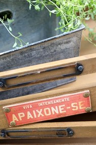 Plechový antik box s rukojetí Old French - 25*25*14 cm