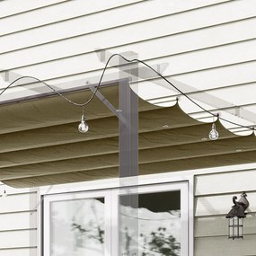 Outsunny Náhradní střecha pro 3 x 3 m pergolu, zasouvací, s odtokovými otvory pro déšť, odolná vůči počasí, polyester, 250 x 255 cm hnědá