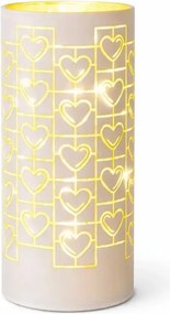 LED vánoční svícen na stůl srdce, 20 × 8 cm, skleněný
