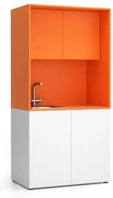 PLAN Kuchyňka NIKA se dřezem a baterií 1000 x 600 x 2000 mm, oranžová, levé