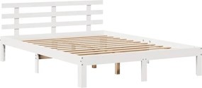 Rám postele se zásuvkami bílý 140 x 190 cm masivní borovice 3302003