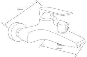 Mexen Axel - Baterie vanová, Chrom, 73830-00