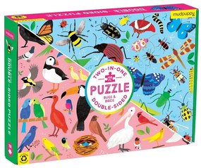 Mudpuppy Oboustranné puzzle Brouci a ptáci 100 dílků