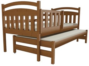 Vomaks Dětská postel s výsuvnou přistýlkou DPV 008 90 x 200 cm moření olše
