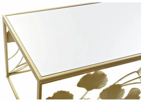 DKD Home Decor Konferenční stolek zlaté barvy se zrcadlem, ginkgo 110 x 60 x 46 cm