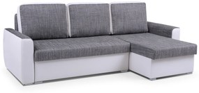 Rohová sedačka Primo (světle šedá + bílá) (P). 630097