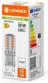 LED žárovka G9 LEDVANCE 2,6W (30W) neutrální bílá (4000K)