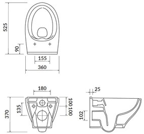 Cersanit Moduo - závěsná wc mísa CleanOn bez sedátka, bílá, K116-007
