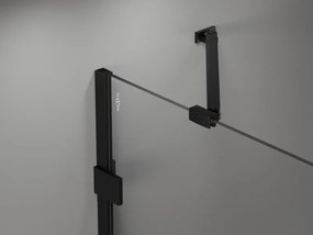 Mexen Lunar-B, výklopný sprchový kout levý 100 x 80 cm, 8mm čiré sklo, černý profil, 832-100-080-70-00-L