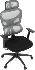 Ergonomická kancelářská židle LEXON - šedá síťovina