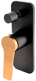 F-Design Seppia, podomítková baterie 2-výstupová, černá matná-růžové zlato, FD1-SPA-7P-25